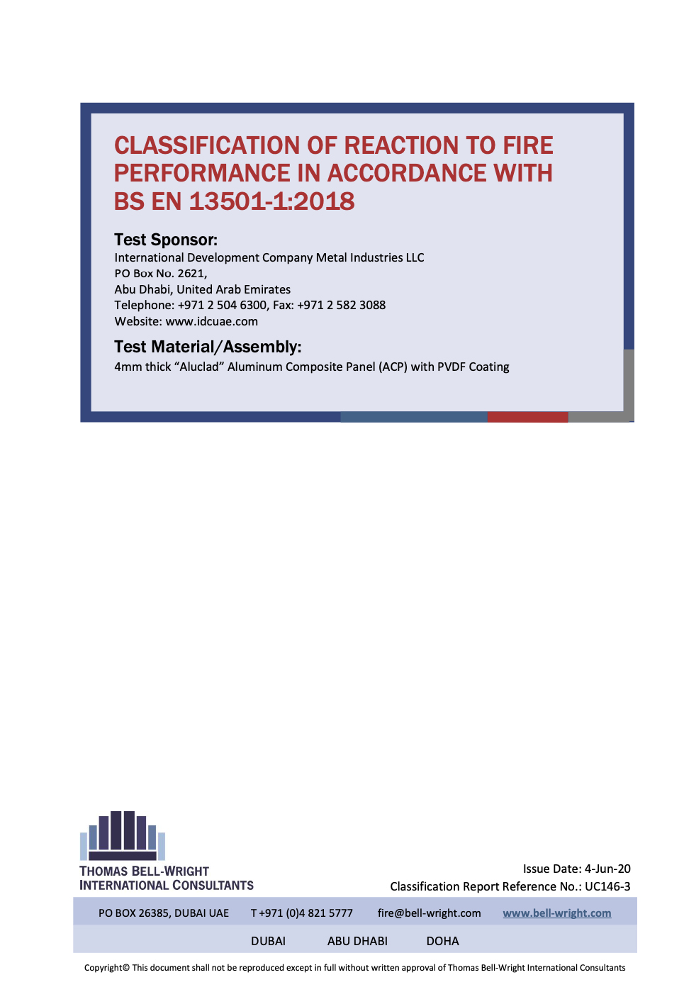 Fire Retardant B Aluminum Composite Panel – IDCMI